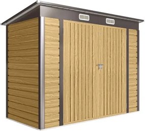 Outsunny kovový zahradní přístřešek 3 m², snadná montáž, zahradní přístřešek s vylepšenou pozinkovanou ocelovou konstrukcí, dub