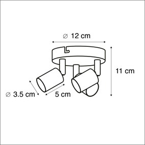 Moderní bodové světlo bílé naklápěcí kulaté 3-světlo - Jeany