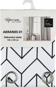 Dekorační závěs AKRANES 01 bílá 140x250 cm MyBestHome