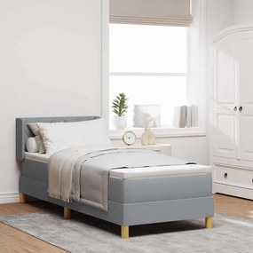 Postel s boxspringem s čelo Světle šedá 200 x 80 cm textil 3341321