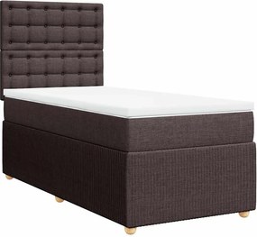 Box spring postel s matrací tmavě hnědá 90x200 cm textil 3291956