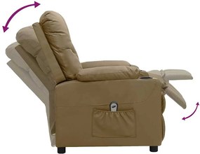 Elektrické polohovací křeslo cappuccino umělá kůže 3098865