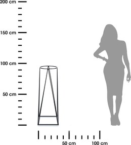 STOJAN NA KVĚTINÁČ SQUARE 96X30X30 CM ČERNÁ