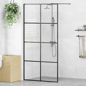 Zástěna do průchozí sprchy čiré ESG sklo 100 x 195 cm černá 151035
