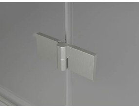 Mexen Lunar, L půlkruhový výklopný sprchový kout 90 x 90 cm, 8mm čiré sklo, ocelový profil, 833L-090L-090P-97-00