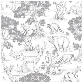 Nástěnná tapeta s motivem lesních zvířat Dekornik