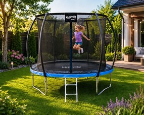 TRENDIE Trampolína s vnitřní sítí 252 cm modrá + žebřík