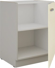 KARMEN | dolní skříňka 60 D 1F policová | 60 cm | světle šedá/krémová lesk