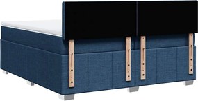 Box spring postel s matrací modrá 200x200 cm textil 3287195