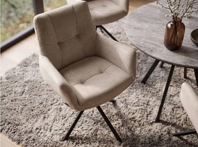Designová otočná židle Vondila béžový samet