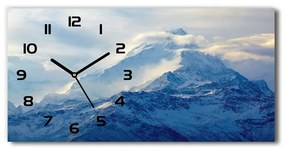 Wallmuralia Skleněné hodiny na stěnu tiché Horský vrchol 60x30 cm