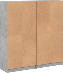 Knihovna s dvířky betonově šedá 136x37x142 cm kompozitní dřevo 3206527