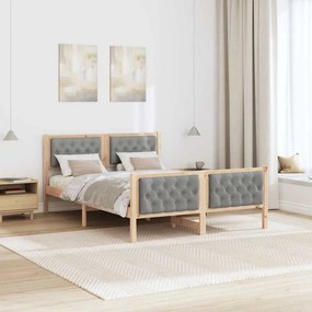 Rám postele Světle šedá 150 x 200 cm Masivní borové dřevo 3394283