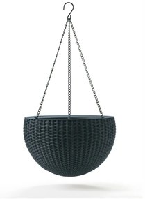 ROJAPLAST Závěsný květináč - HANGING SPHERE, Ø 35 cm Barva: grafit