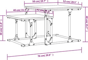 vidaXL Hnízdové konferenční stolky 2 ks kompozitní dřevo [833369] Barva: Černá