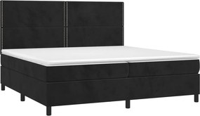Box spring postel s matrací černá 200x200 cm samet 3142985