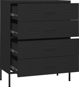 Komoda se zásuvkami černá 80 x 35 x 101,5 cm ocel 336205