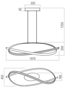 Redo 01-3616 - LED Stmívatelný lustr na lanku IMPULS LED/38W/230V zlatá