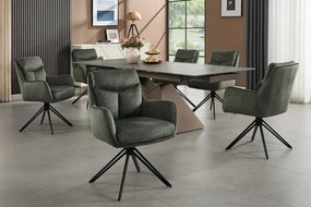 Designová otočná židle Brock zelený samet