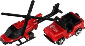 TEDDIES Sada auto a vrtulník záchranných složek / Sada hraček / Plast
