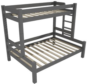Vomaks Patrová postel s rozšířeným spodním lůžkem 8X8 06B Rozměr: 80/120 x 200 cm, Barva: barva šedá, Varianta: vpravo