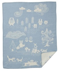 Bavlněná dětská deka Little Bear blue 70x90, Klippan Švédsko Modrá
