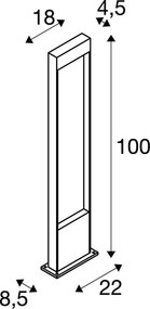 LA 1002958 FLATT POLE 100 Outdoor stojací LED svítidlo, 3000K, IP65, antracitové - BIG WHITE (SLV)