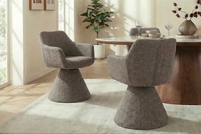 Designová otočná židle Deimena hnědá