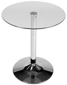 Stůl skleněný kulatý - v70 x Ø60 cm - Transparentní / sklo