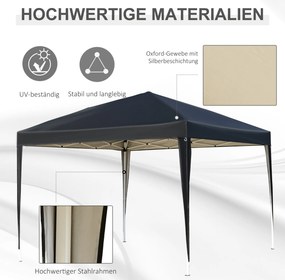 Outsunny altán cca 3x3m, vodoodpudivý stabilní zimě odolný pop-up skládací altán, UV ochrana, skládací párty stan zahradní stan s taškou, zahradní al…