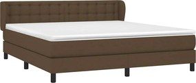 Box spring postel s matrací tmavě hnědá 180x200 cm textil 3126584