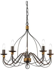 Ideal Lux - Lustr na řetězu CORTE 5xE14/40W/230V pr. 54 cm měď