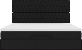 Osmanský rám postele s matrací černá 180x200cm textil 3313260