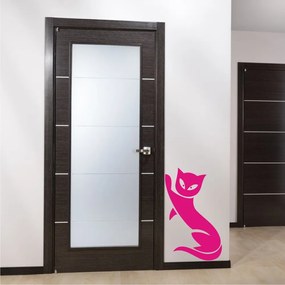WALLVINIL Samolepky na zeď - Kočka Barva: Stříbrná, Velikost: 98x60 cm