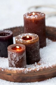 Hnědá nevonná svíčka X L válec - Ø 10*10 cm/80H