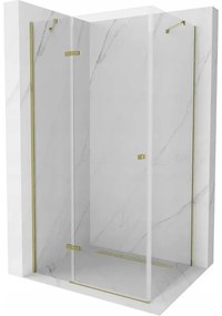 Mexen Roma sprchový kout s otočnými dveřmi 90 x 70 cm, Průhledné, Zlatá - 854-090-070-50-00