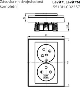 ABB Levit dvojzásuvka bílá/ledová bílá 5513H-C02357 01