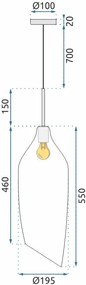 Toolight Moderní skleněné stropní svítidlo APP892-1CP