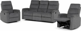 Sedací souprava, polohovací, šedá, manšestrová látka, ASD-C5981 GREY6
