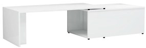 vidaXL Konferenční stolek bílý vysoký lesk 150x50x35 cm dřevotříska