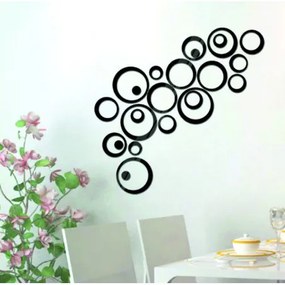 3D nálepky a samolepky, zrcadlové, barevné, dekorační nálepky, SV000004B - BLACK HEU-