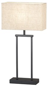 Černo-béžová stolní lampa s textilním stínidlem (výška 52 cm) Ann – Fischer &amp; Honsel