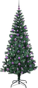 Umělý osvětlený vánoční stromeček Zelená 210 cm PVC a kov 3396781