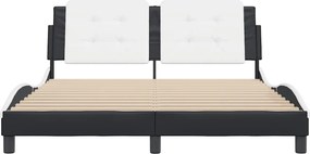 Rám postele bez matrace Zadar černý a bílý 160 x 200 cm umělá kůže 3208196