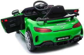 Dětské elektrické autíčko s dálkovým ovládáním BestBerg BBCC-10G – Mercedes-Benz AMG GT R / nosnost 25 kg / Li-Ion baterie / zelená