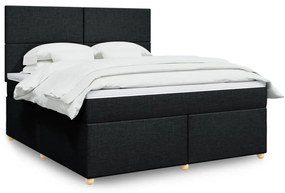 Box spring postel s matrací černá 180x200 cm textil 3291354