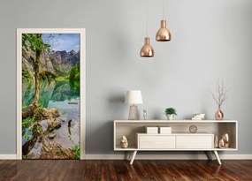 Fototapeta na dveře samolepící jezero v horách 95x205 cm