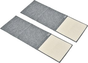 PawHut 2-Pack Škrabací podložky na pohovku - Sisalová rohož na škrábání pro kočky, šedá 130 x 45 x 0,3 cm | Aosom