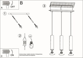Sollux Lighting Závěsné svítidlo LAGOS 3L bílé