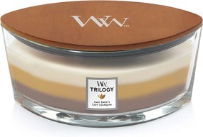 WoodWick vonná svíčka s dřevěným knotem Trilogy Elipsa Cafe Sweets 453,6 g